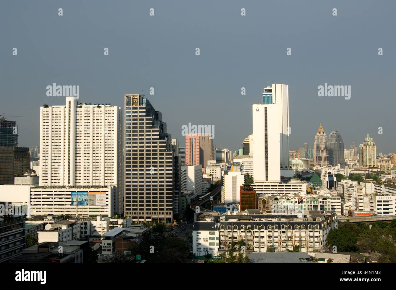Hi Rising Buildings of Silom and Bangrak District Looking East Late ...