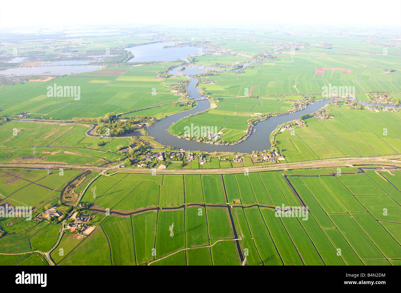 Holland aerial view of the Vecht river Stock Photo - Alamy