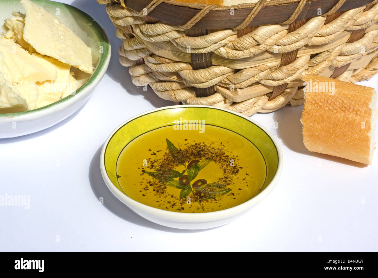Olive oil and cheese Stock Photo - Alamy