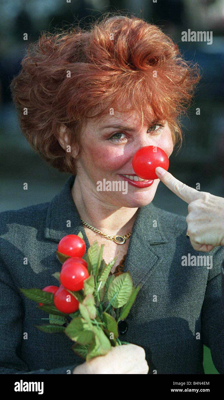 Ruby Wax TV Presenter March 1999 wearing Red Nose in Westminster in aid ...