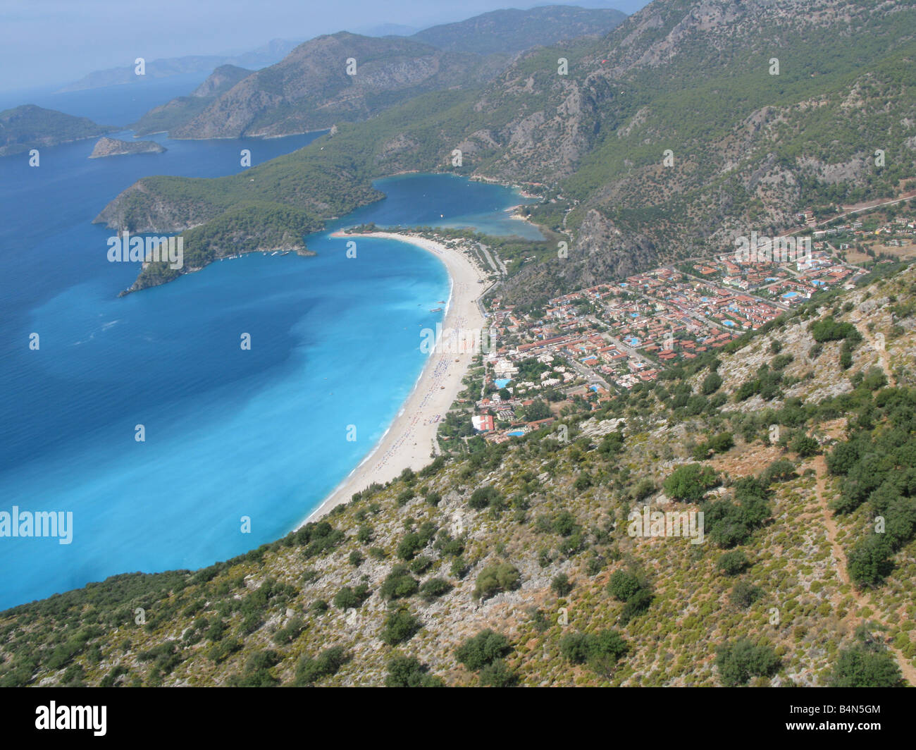 Aerial view of Olu Deniz, turkey Stock Photo - Alamy