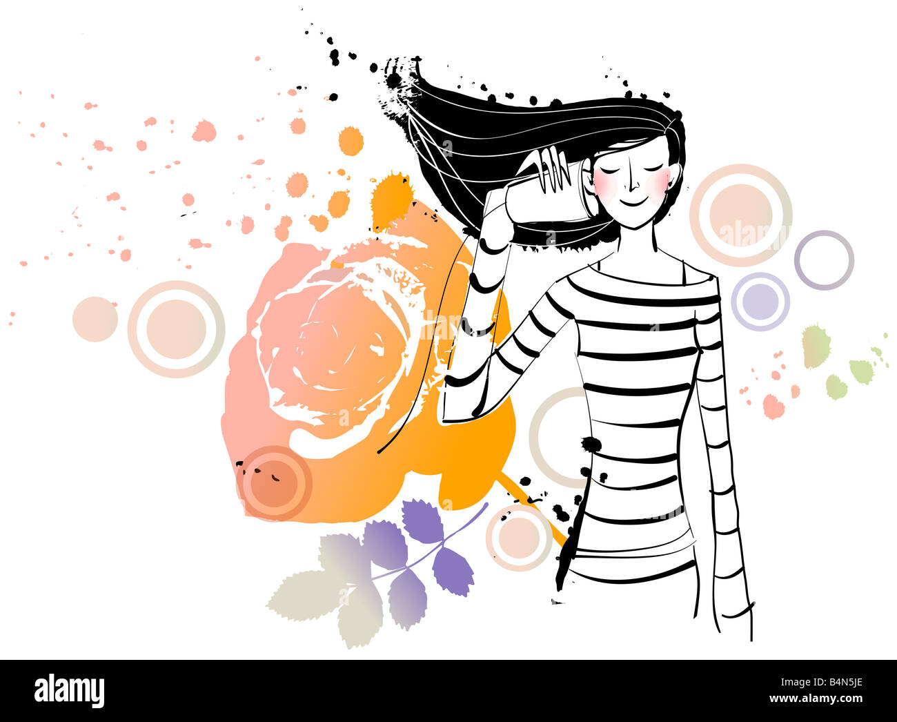 Woman can phone Cut Out Stock Images & Pictures - Alamy