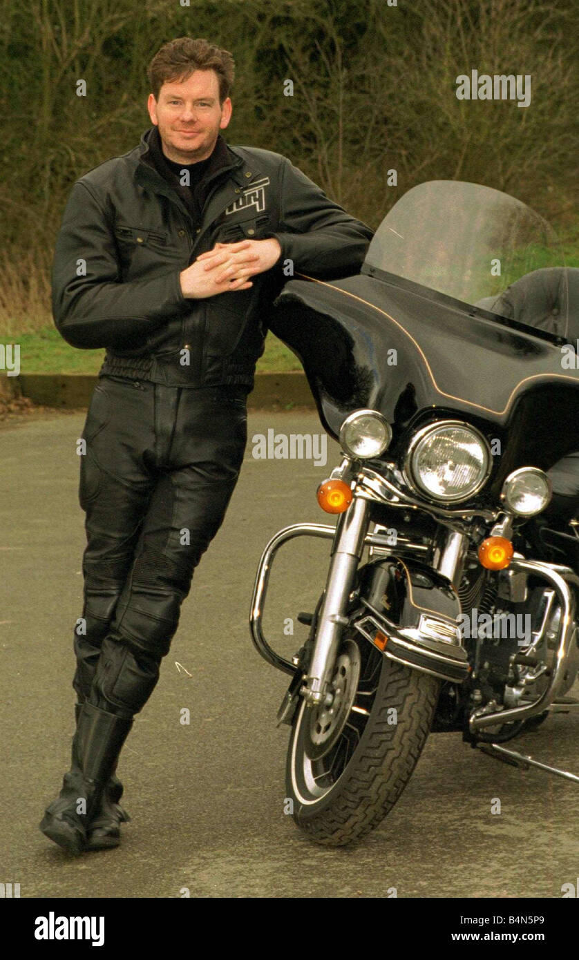 John Gordon Sinclair actor beside his Harley Davidson Electra Glide ...