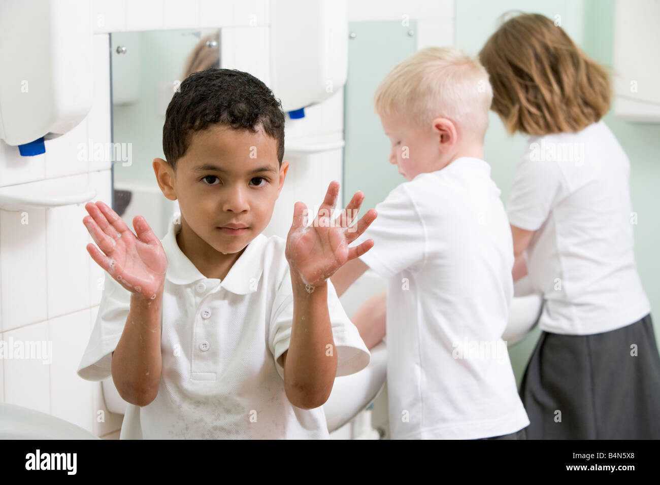 Kids Washing Hands At School