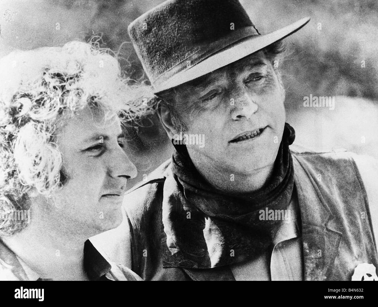 Burt Lancaster actor with film director Michael Winner 1970 on set of ...