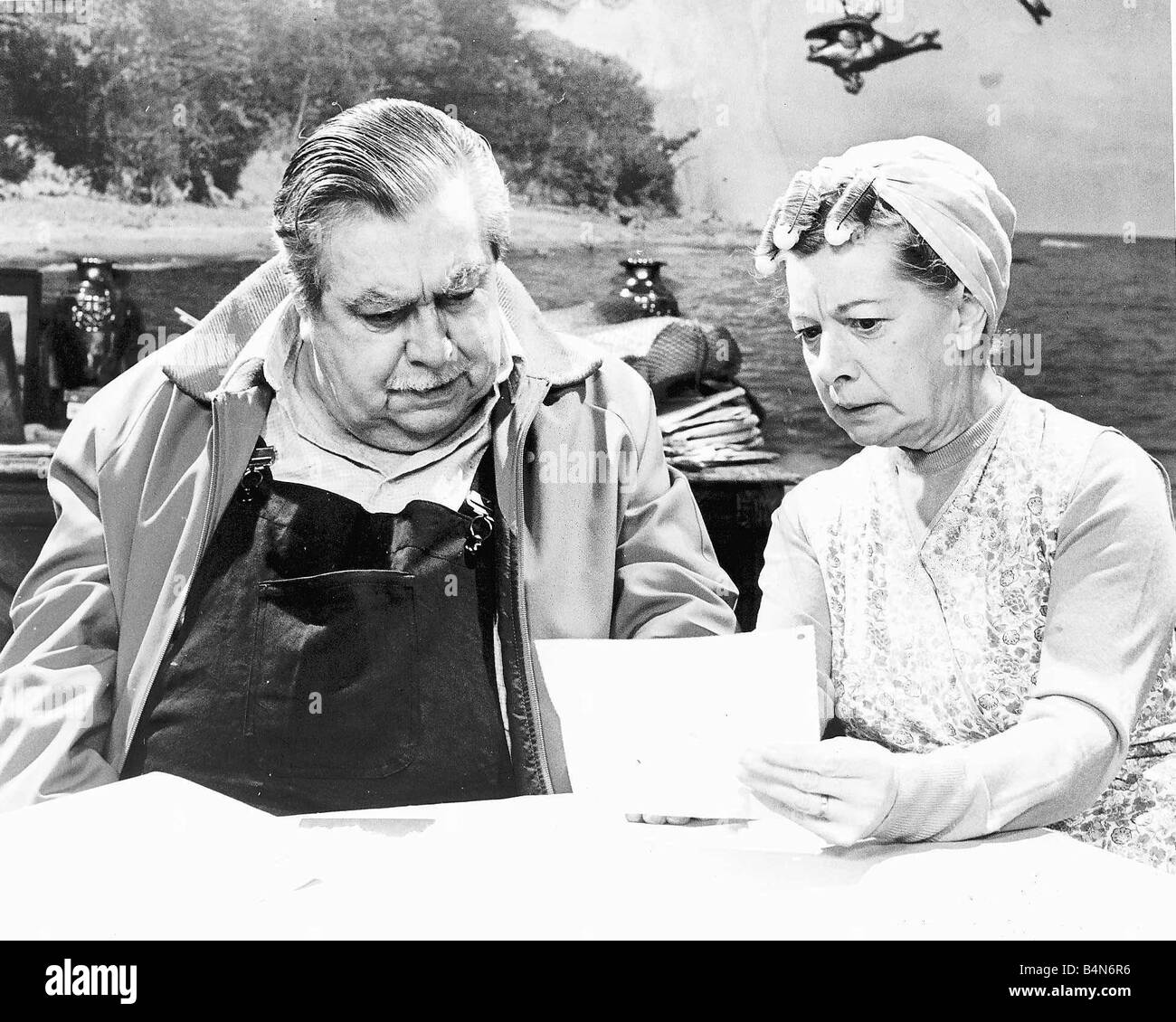 Jean Alexander actress as Hilda Ogden with Bernard Youens actor as Stan ...