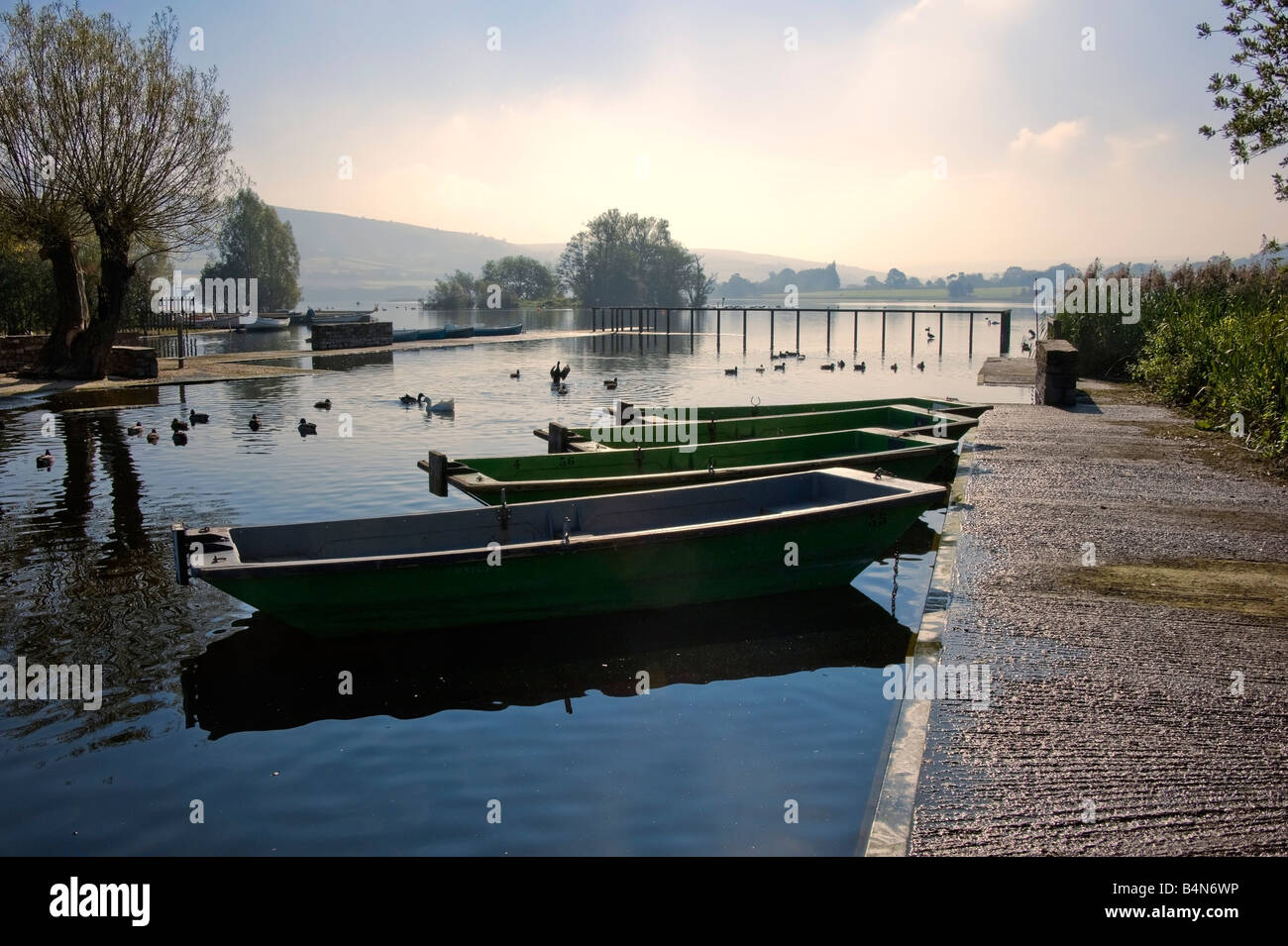 llangorse lake llangors powys brecon beacons national park wales uk ...