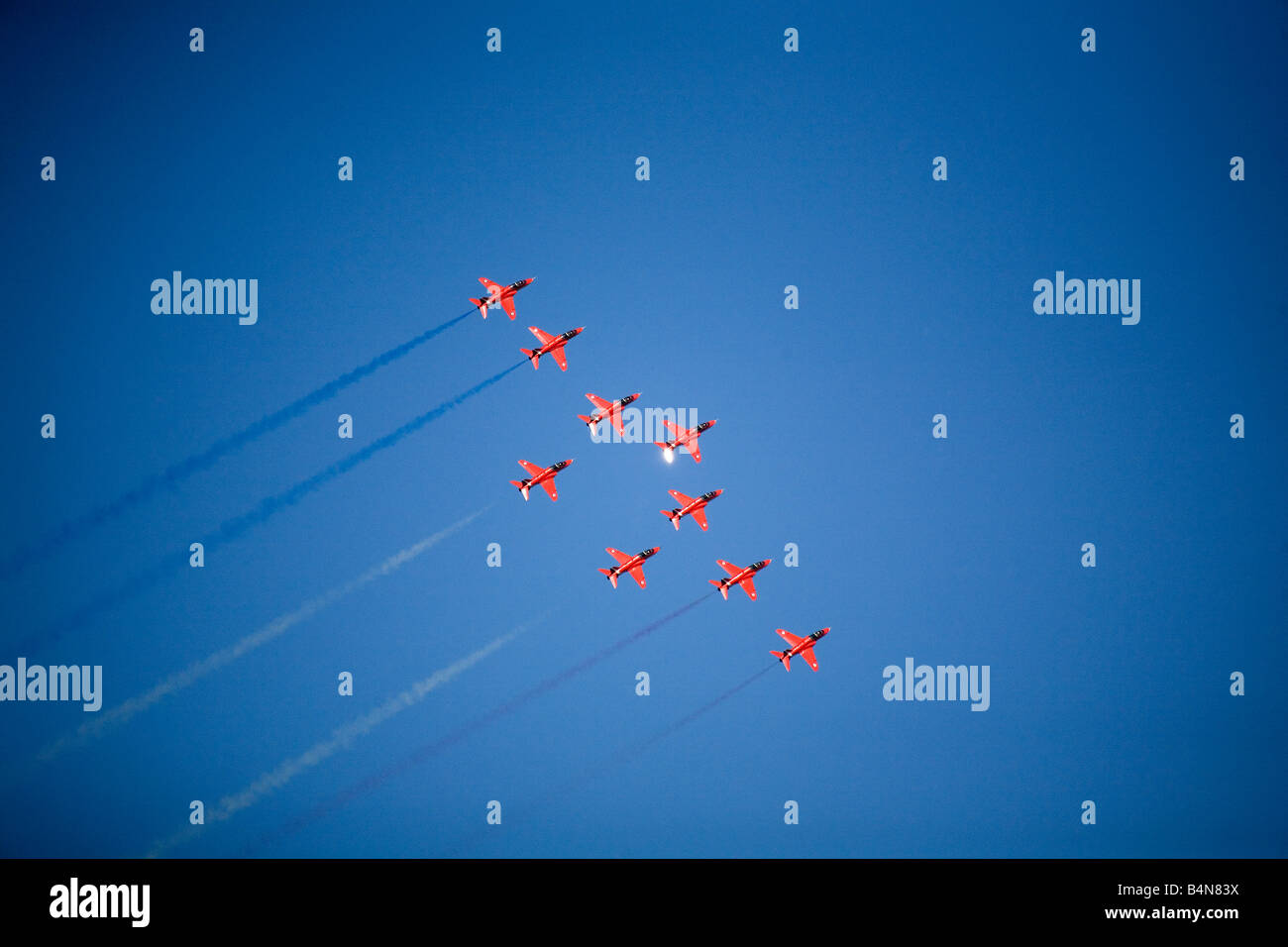 The Red Arrows, the Royal Air Force's elite flight display team, fly ...