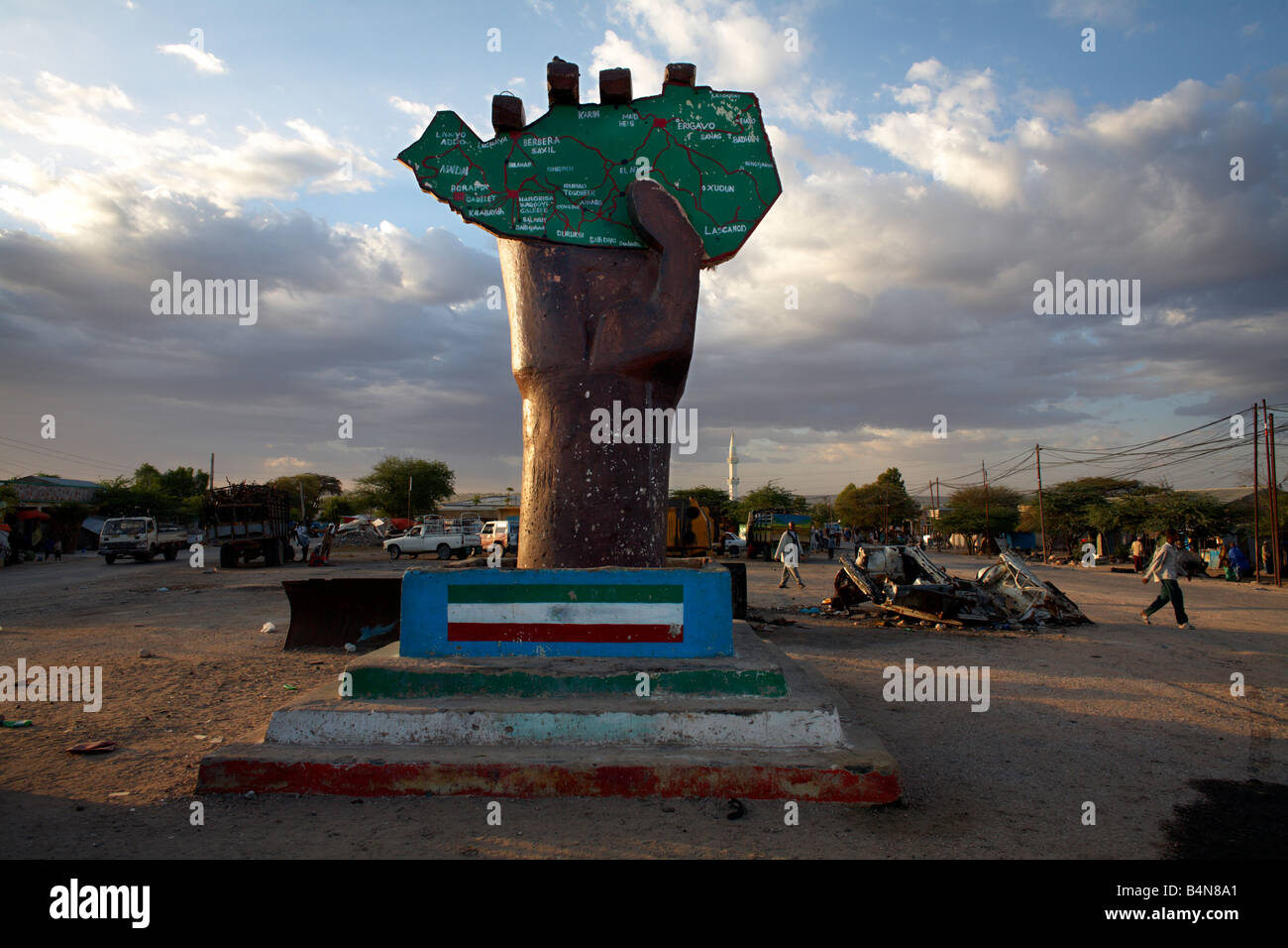A giant hand holding a map of Somaliland, Hargeisa, Somaliland, Somalia ...