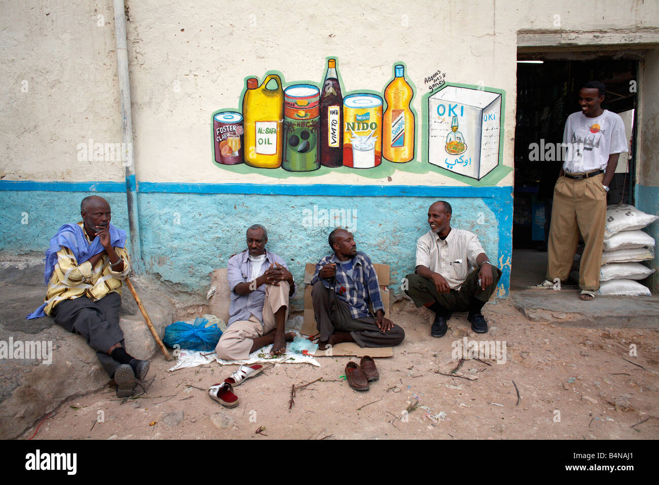 Men relax after eating khat, Hargeisa, Somaliland, Somalia Stock Photo ...