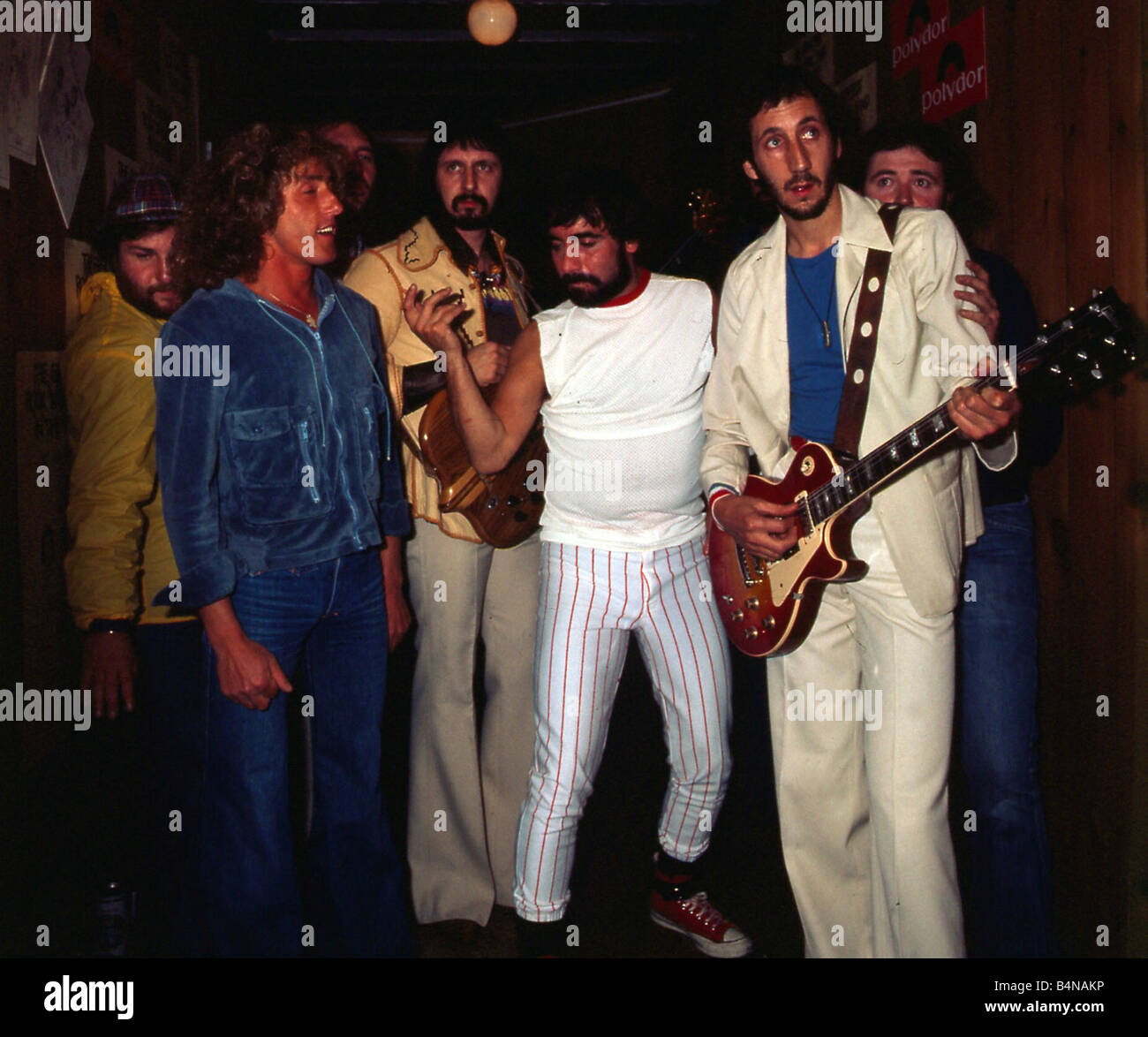 The Who backstage before concert June 1976 Stock Photo - Alamy