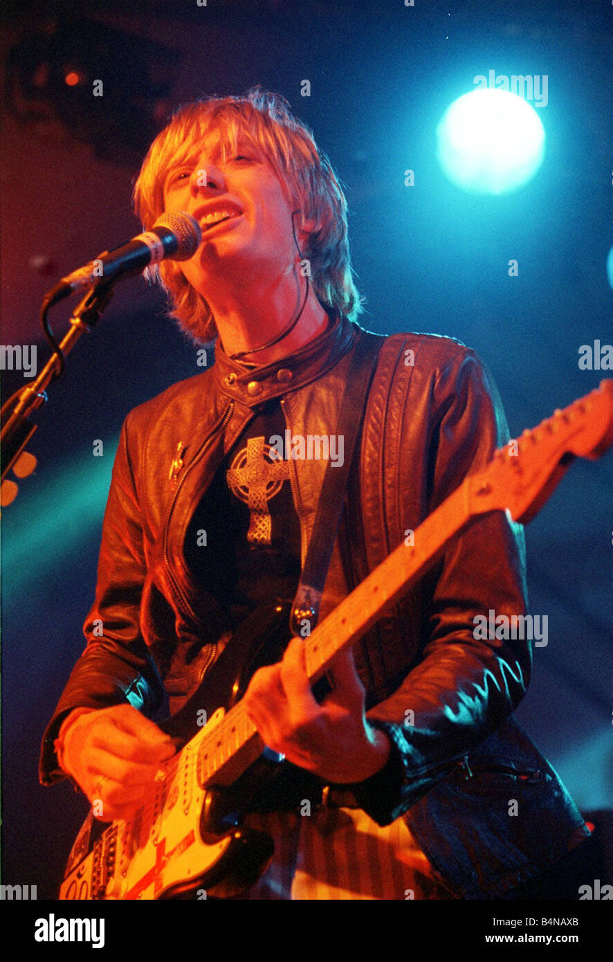 Crispin Mills of the band Kula Shaker performing at the Barrowlands ...