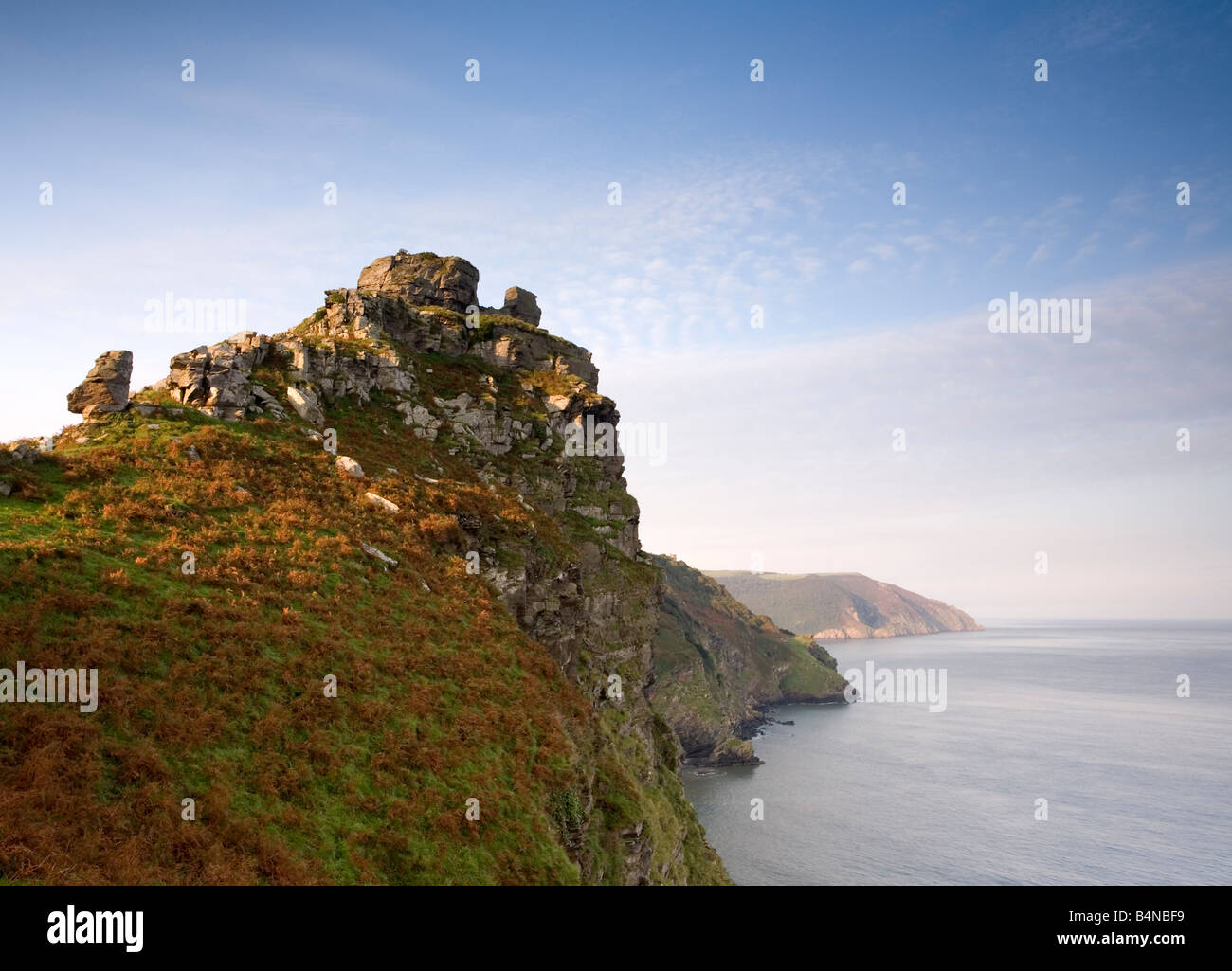 Valley of the Rocks and coast line at Lynton north Devon with Castle ...