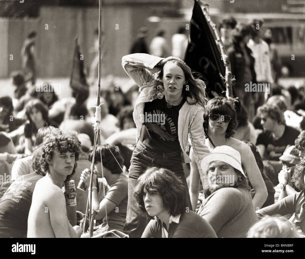 Reading Festival August 1980 spectators at the Reading Rock Festival ...