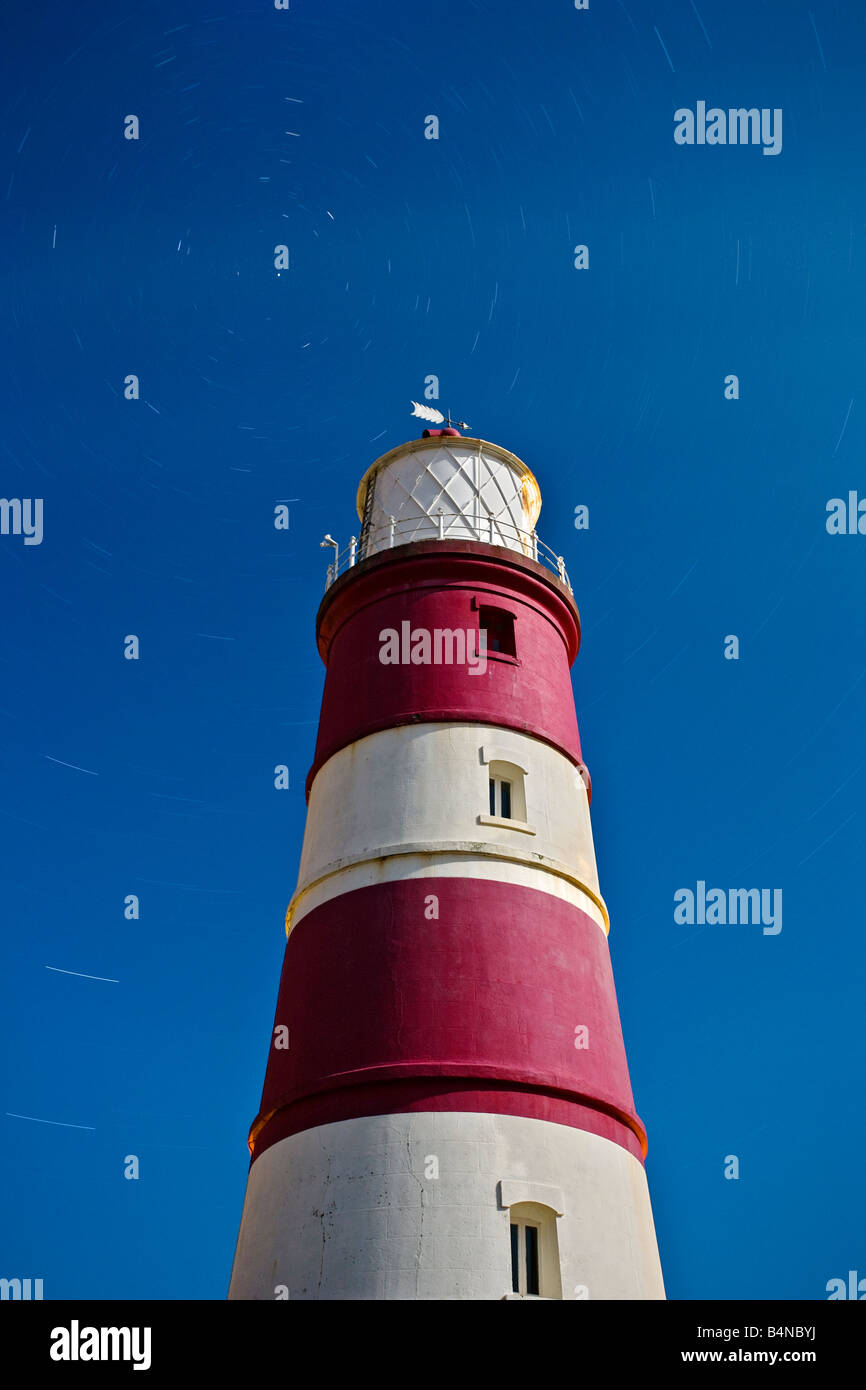 Happisburgh lighthouse photographed at night during a long exposure on ...
