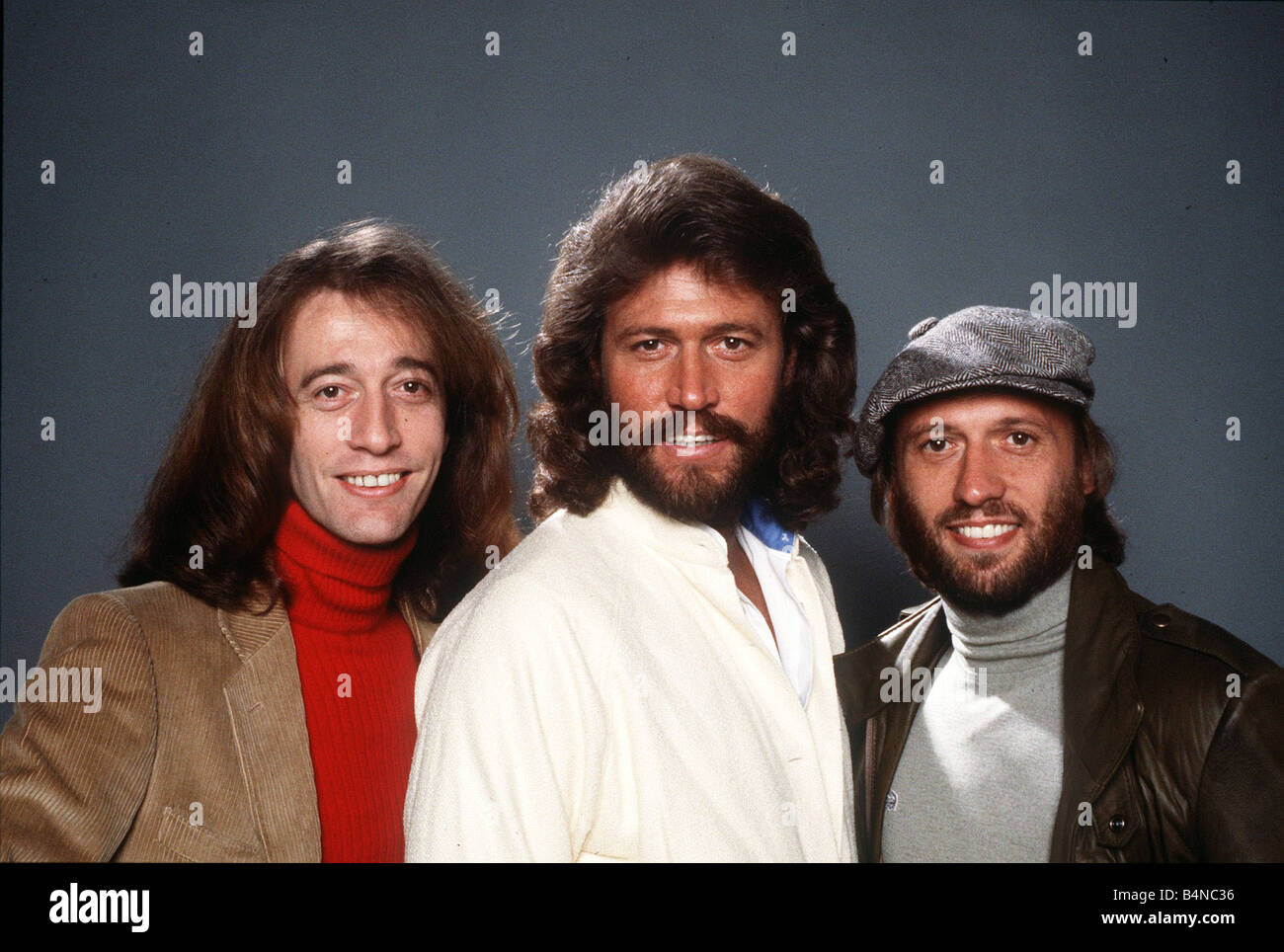 Bee Gees singers all three are brothers and sing in a pop group Stock ...