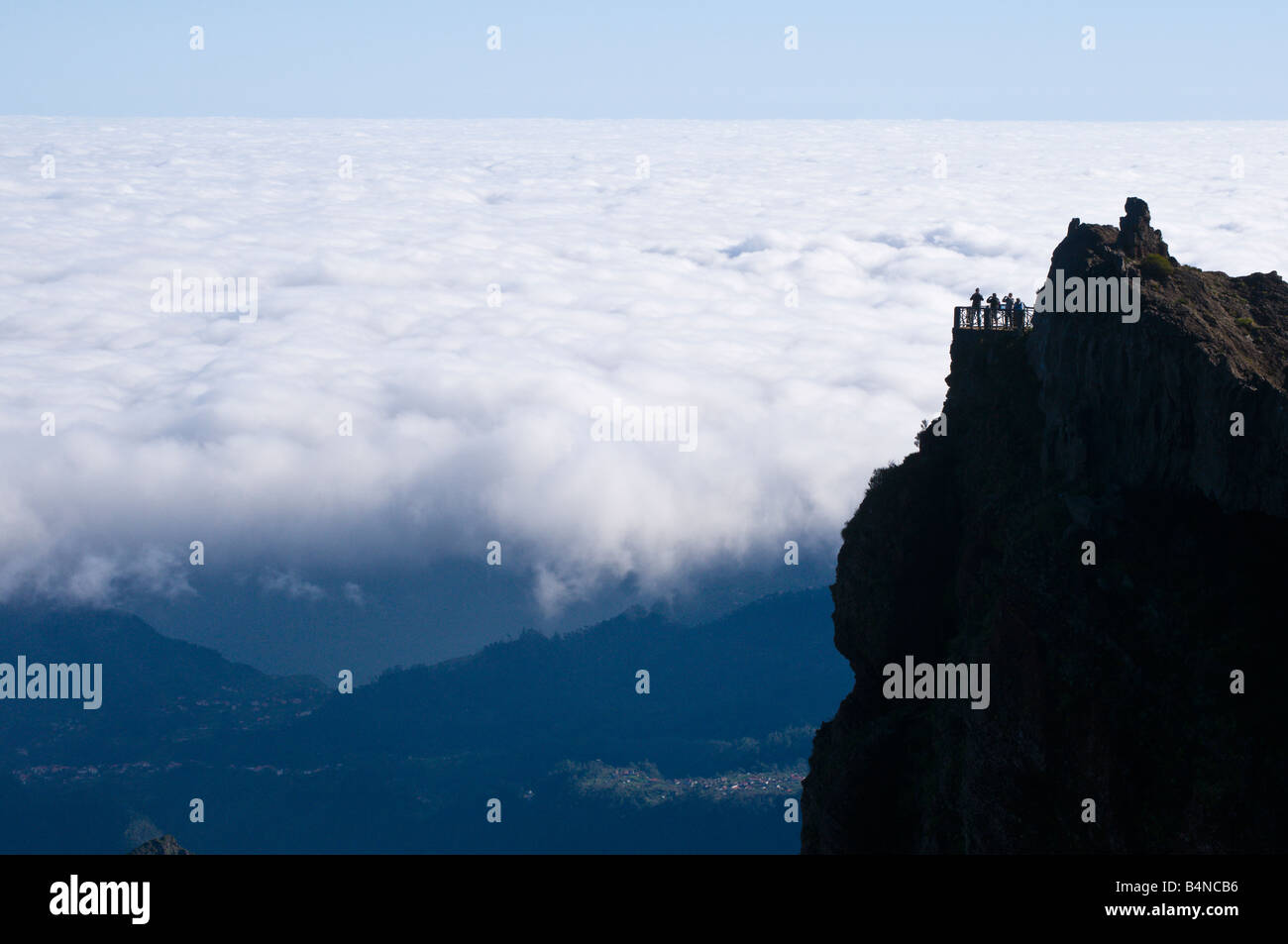 The Buzzard s Nest viewpoint near Pico do Areeiro Madeira with sea of ...