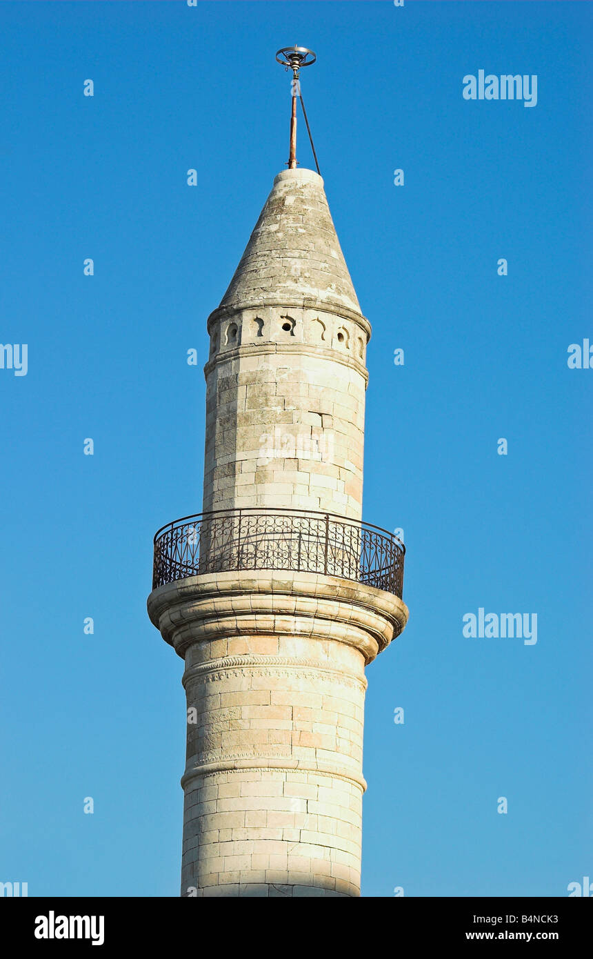 The veli pasha minaret mosque in rethymnon crete greece hi-res stock ...