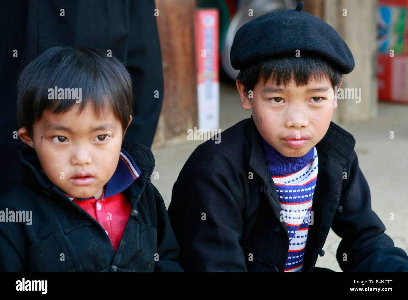 Hmong boys at Dong Van market, Ha Giang Province, Vietnam Stock Photo ...