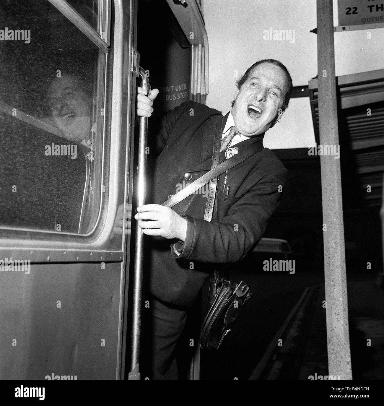 Joe Rimmer a singing Bus Conductor February 1973 sings whilst on his ...