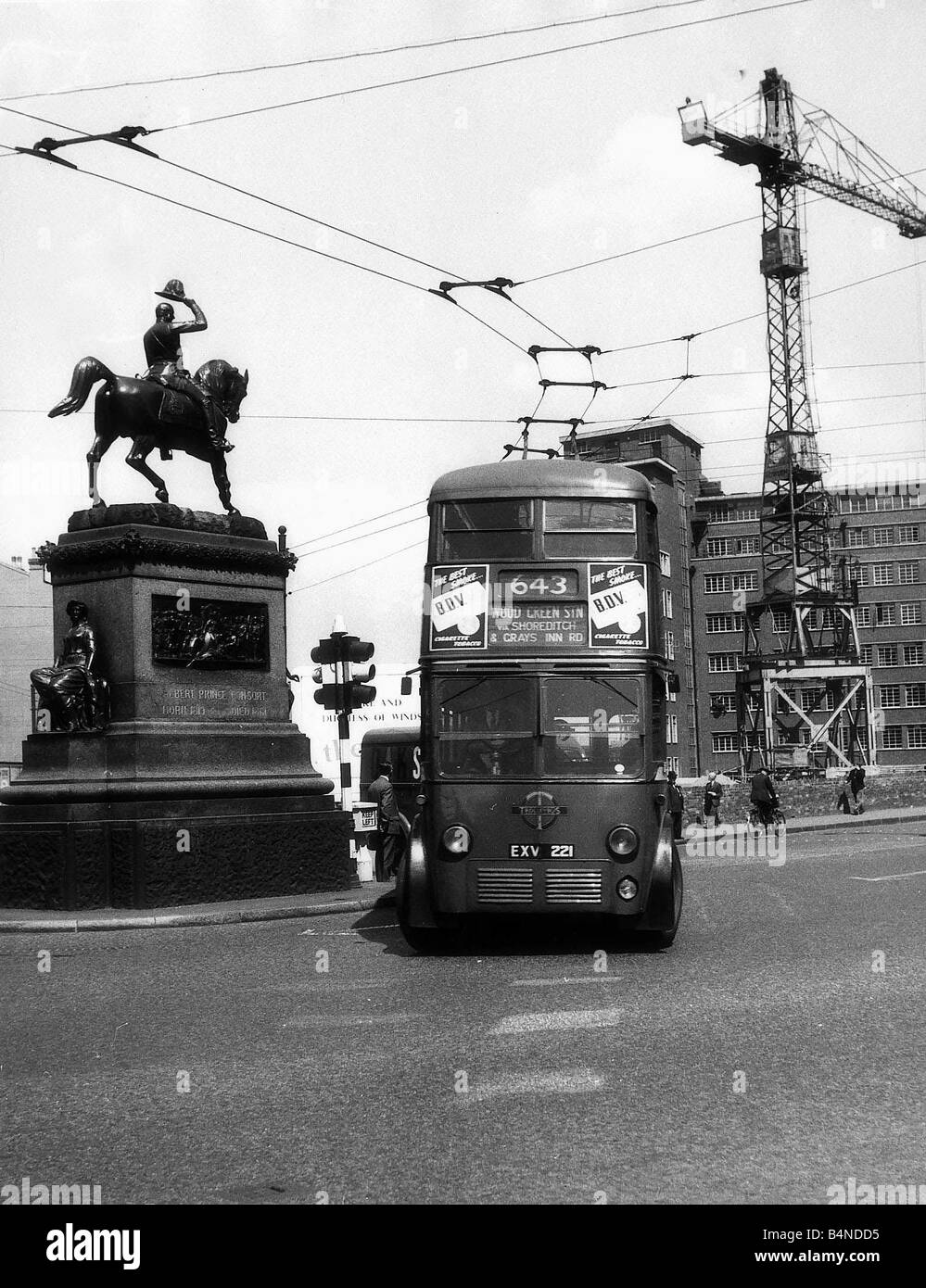 A Double Decker Bus driven through the streets of London circa 1955 ...