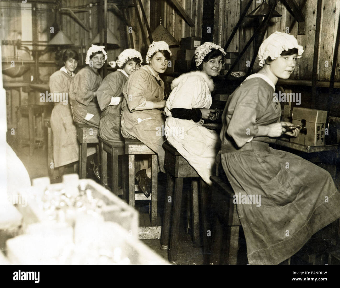 World War One WWI Munition factory making pellets April 1918 Stock ...