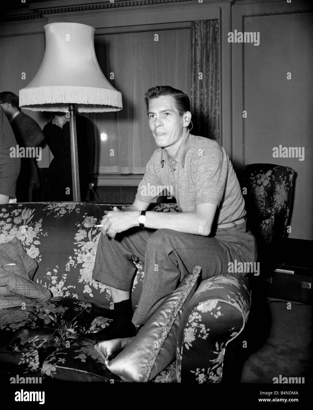 American singer Johnny Ray in his hotel room after his arrival in ...
