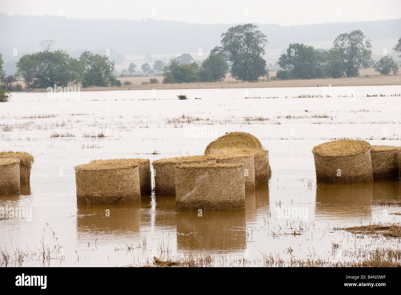Flooded farmland near Wooler when the River Till broke its banks in ...