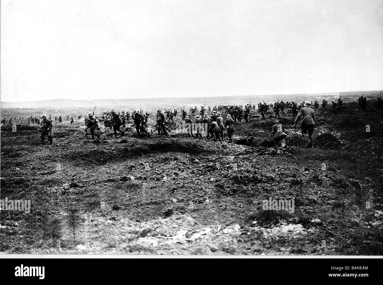 World War One German troops leaving trenches July 1916 to surrender to ...