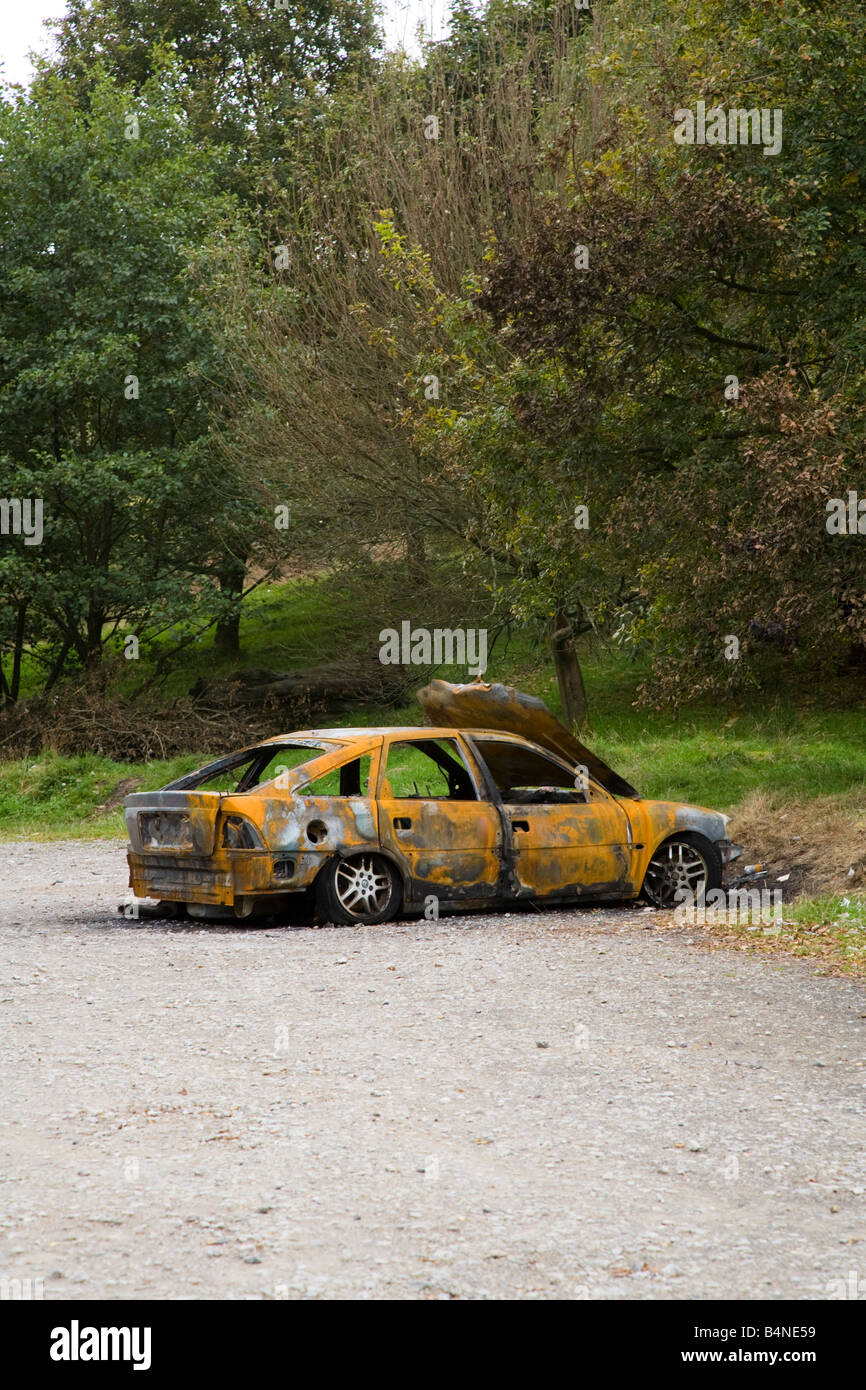 Abandoned burnt out car Stock Photo - Alamy