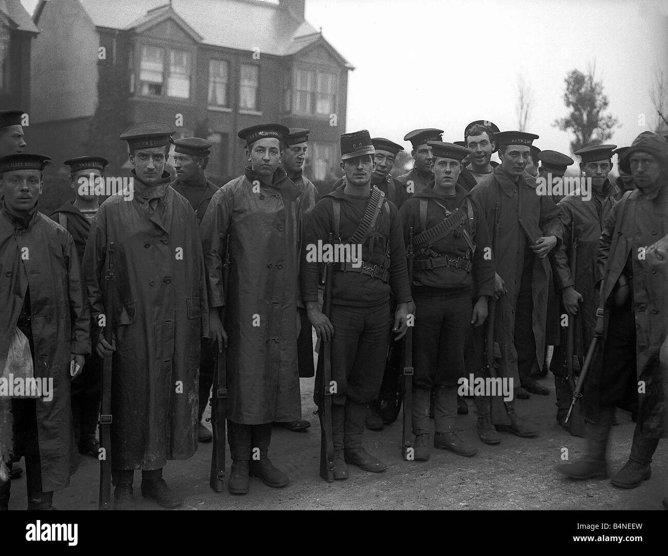 World War One British Marines return to Walmer Oct 1914 with a belgian ...