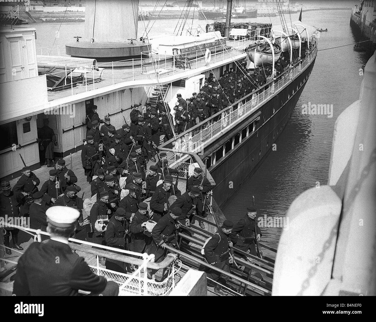 World War One Belgian Army Soldiers arriving by ship at Ostend from Le ...