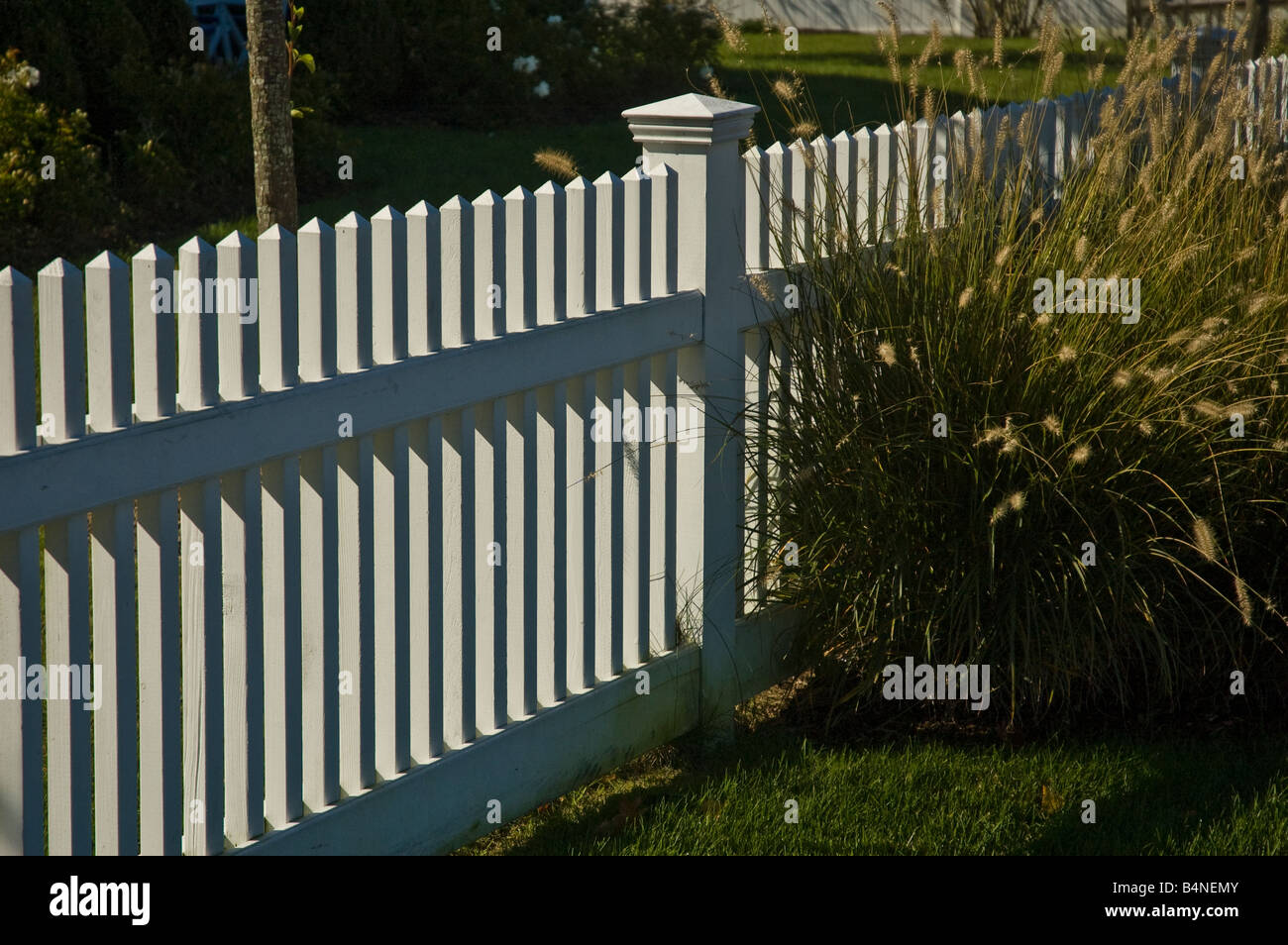 white wooden fence Stock Photo - Alamy