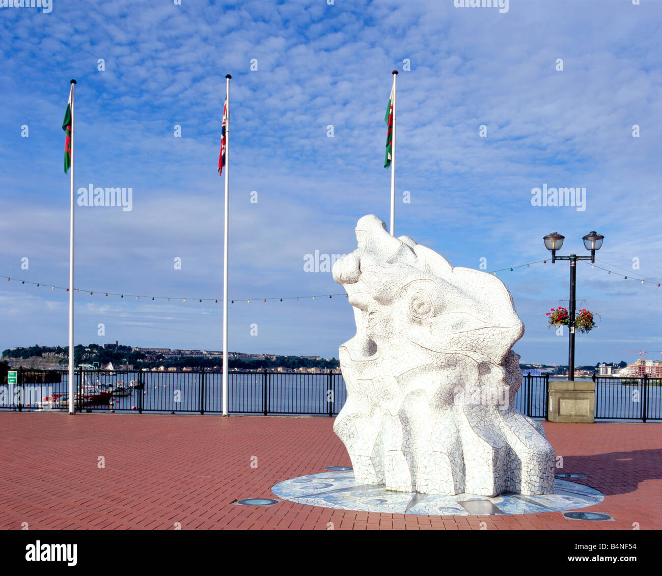Antarctic 100 memorial statue Cardiff Bay Stock Photo - Alamy