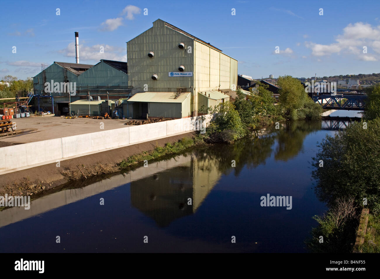 new flood defences along river rother Stock Photo - Alamy