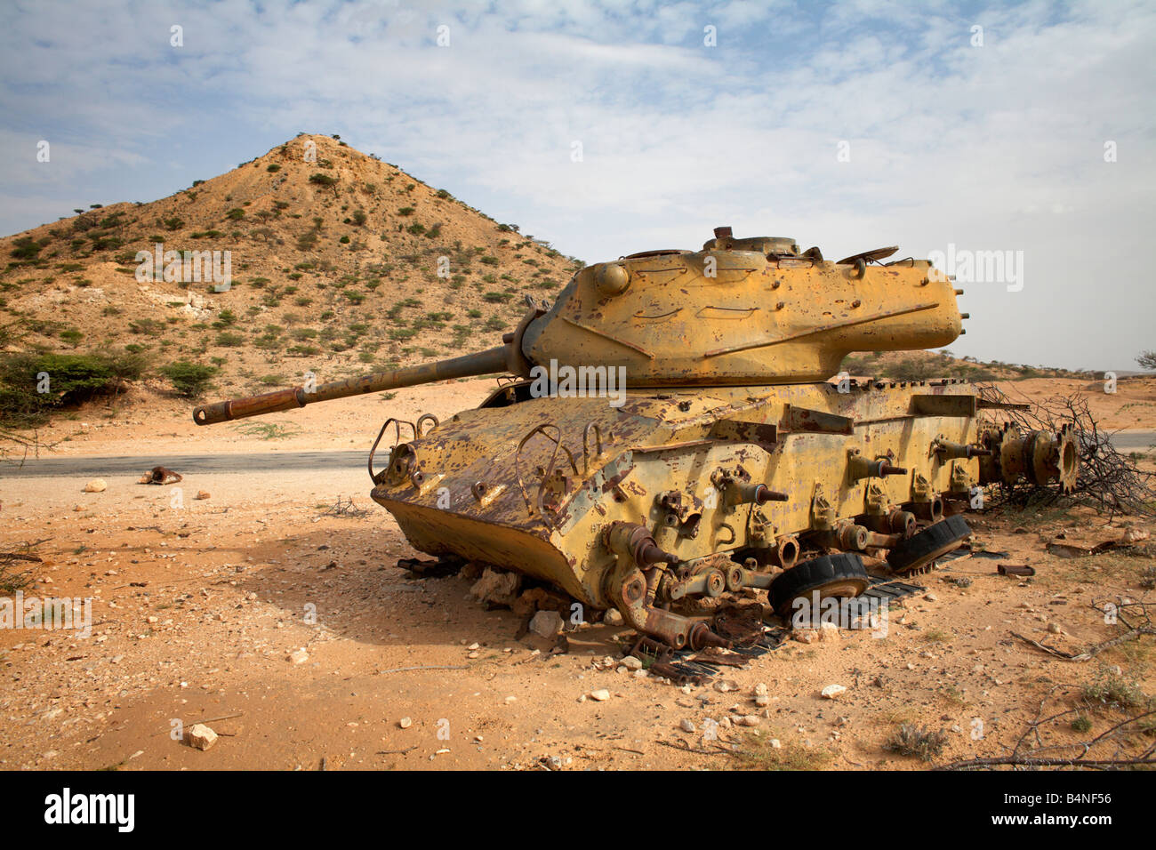 A destroyed tank in northern Somalia Stock Photo - Alamy