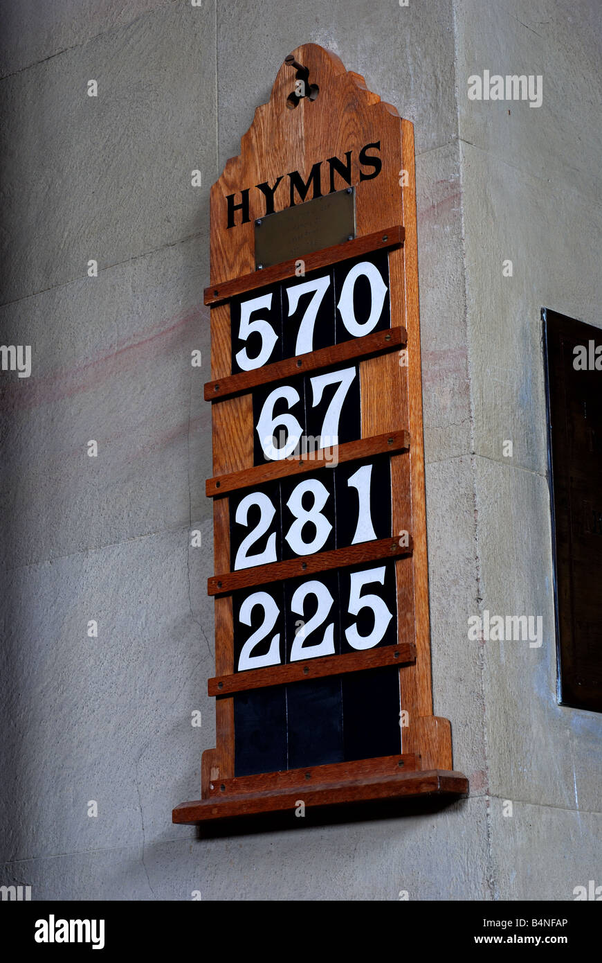 Hymn numbers board at St James Church Great Packington West Midlands ...