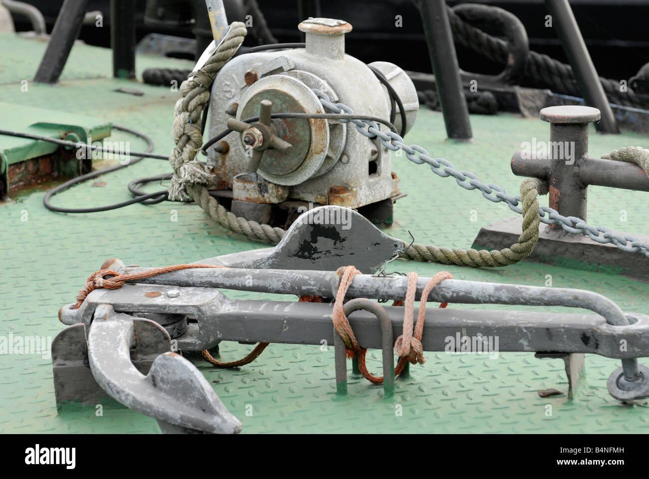 Anchor on the metal desk Stock Photo - Alamy