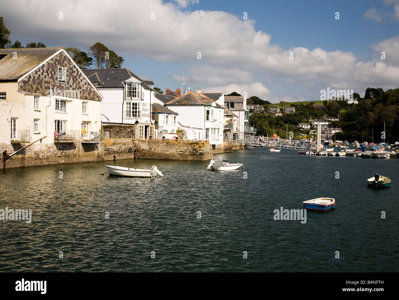 Fowey Cornwall view of marina and port Stock Photo - Alamy