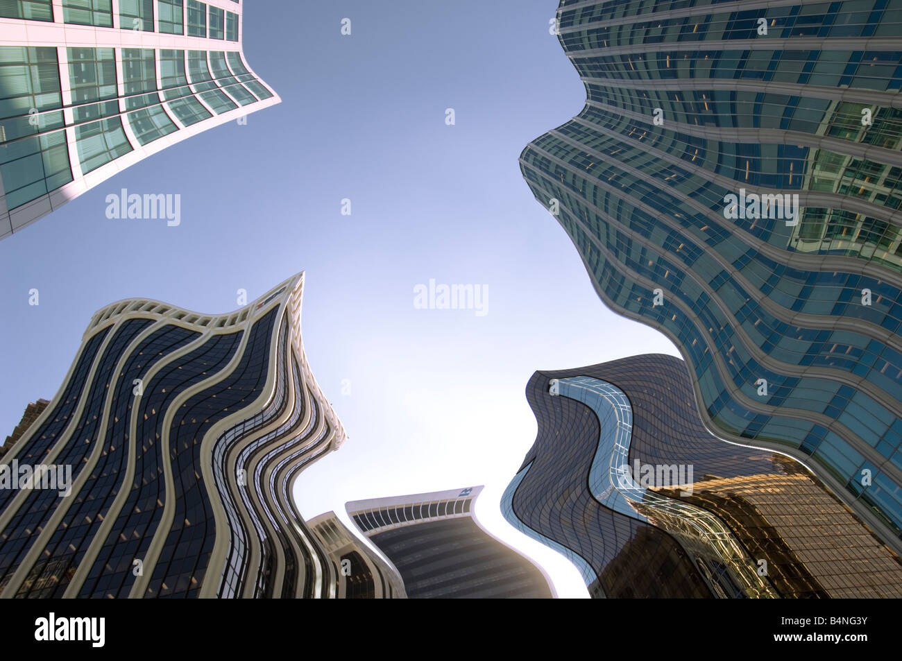 extremely distorted melting buildings Stock Photo - Alamy