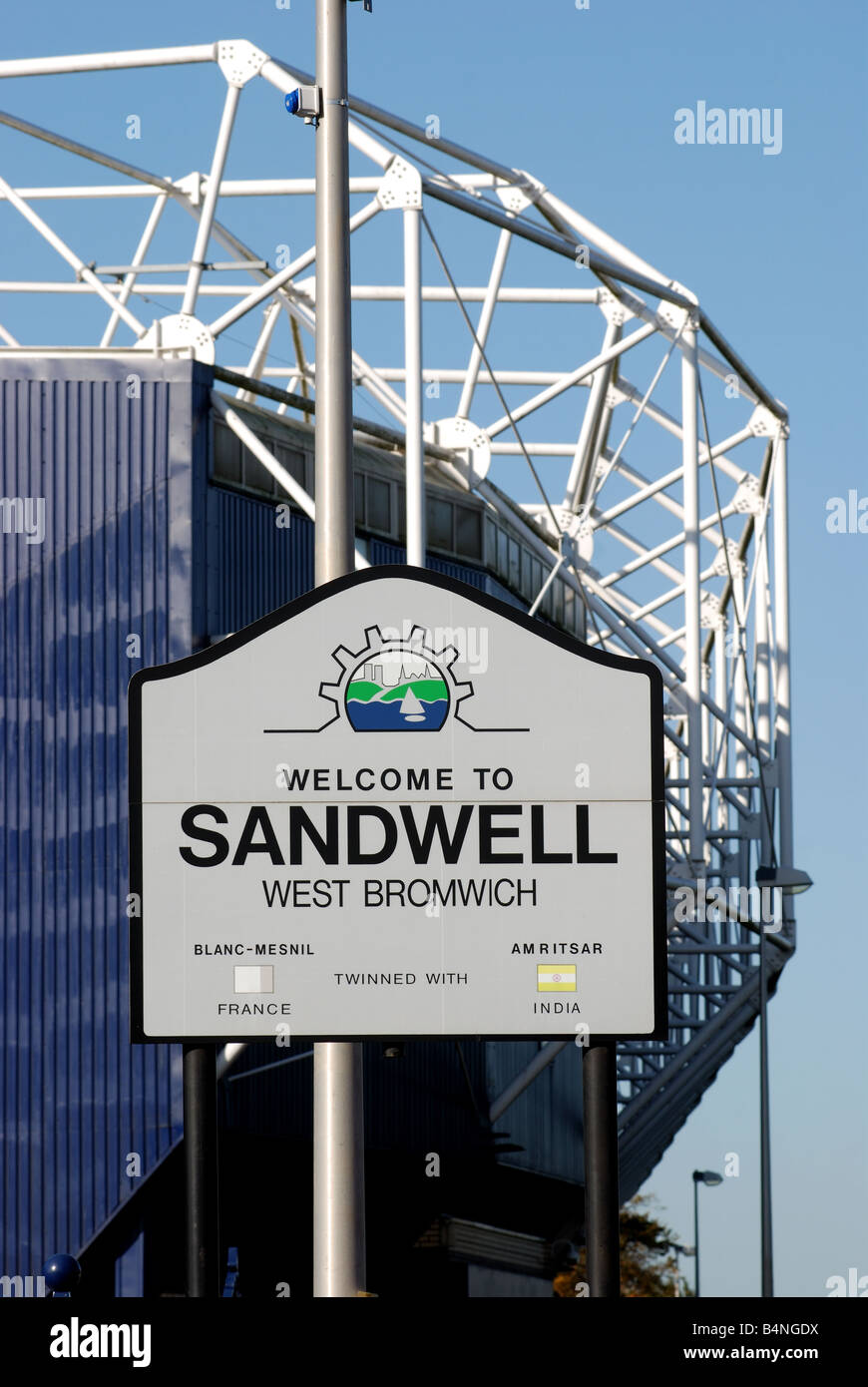 Welcome to Sandwell sign with The Hawthorns football stadium behind ...