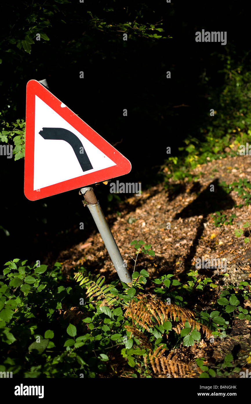 Road Traffic Sign, Bend Ahead Stock Photos & Road Traffic Sign, Bend ...