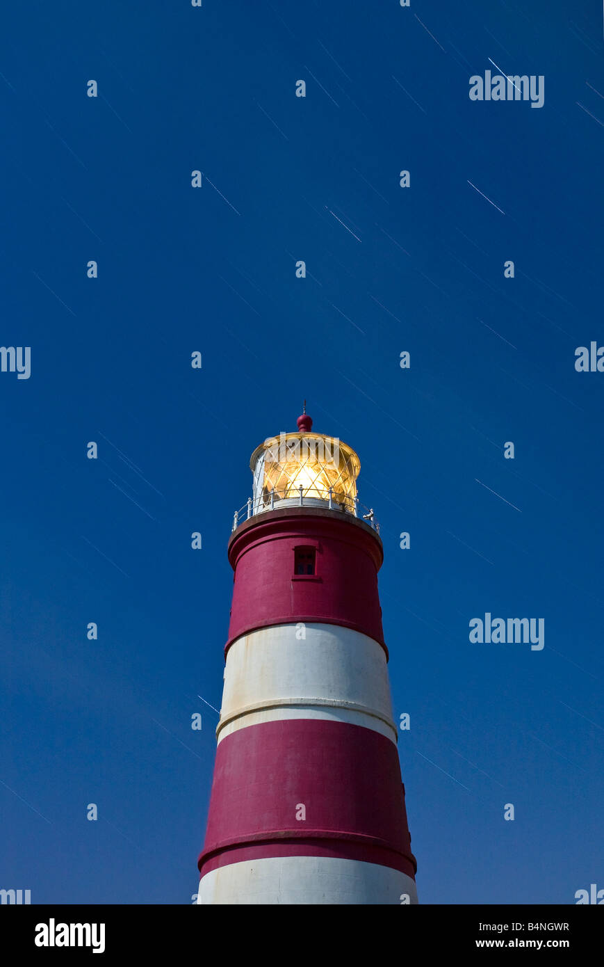 Happisburgh lighthouse photographed at night during a long exposure on ...
