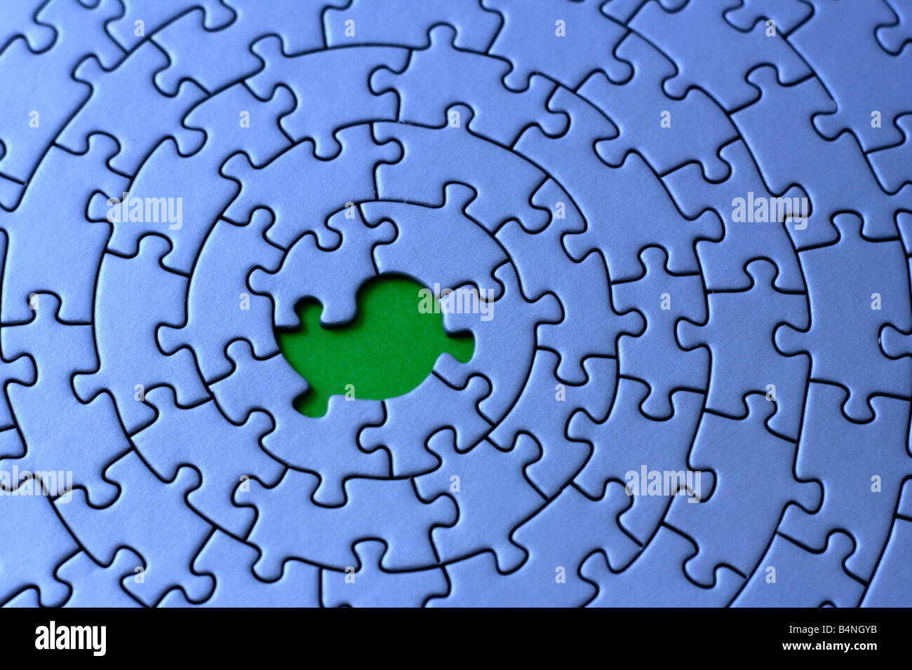 blue jigsaw with one missing piece pieces fitting together in form of a ...