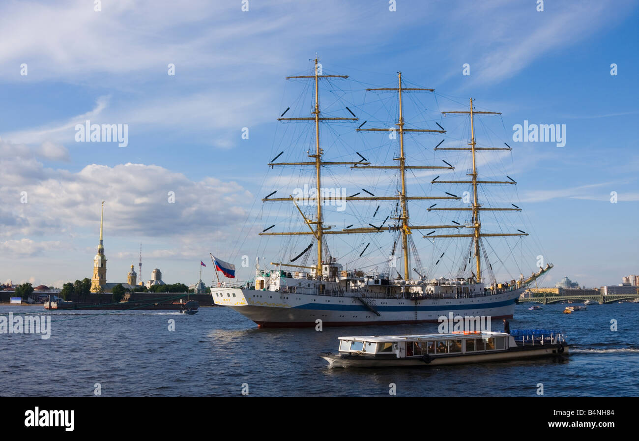 The STS Mir is a Russian three masted full rigged sailing ship ...