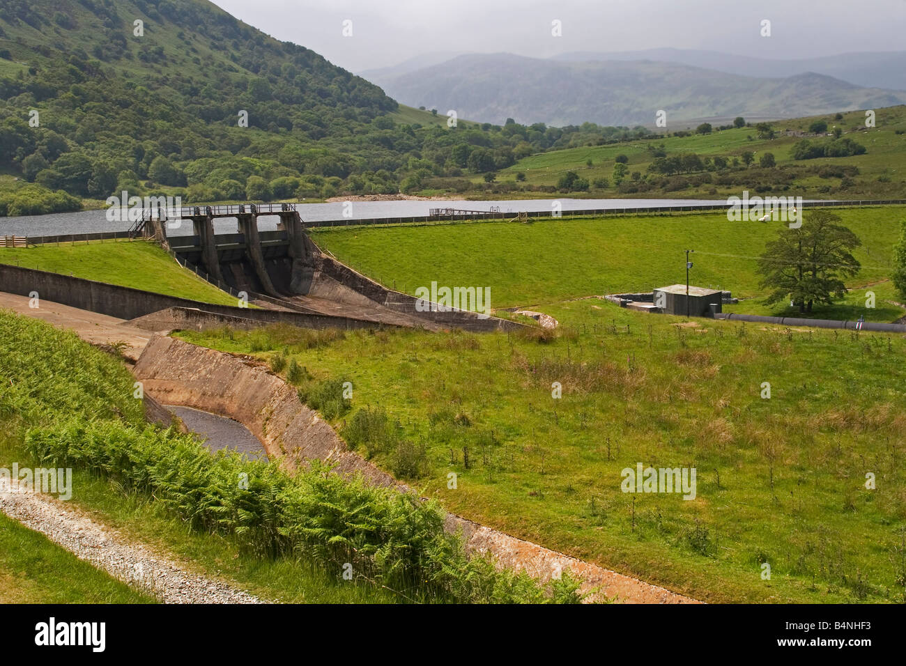 Coedty reservoir and dam, part of the nearby Dolgarrog Hydro site ...