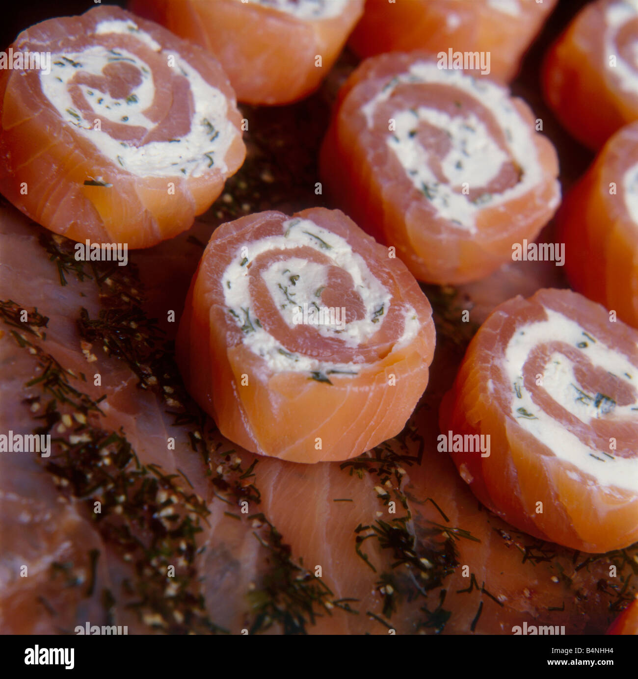 Smoked salmon roulade hi-res stock photography and images - Alamy