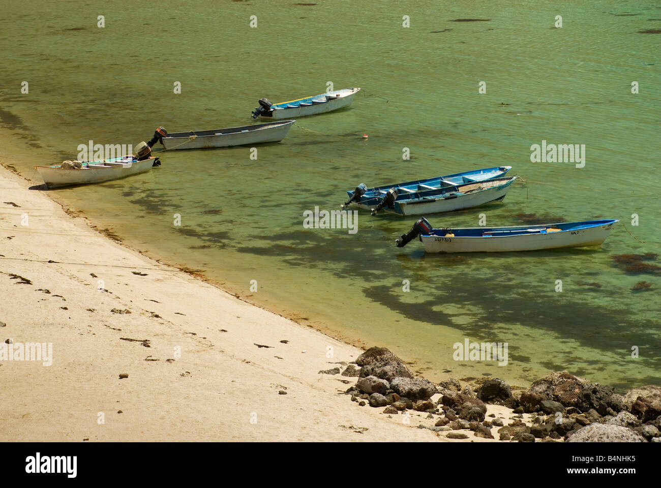 Boats at Playa el Burro Bahia Concepcion Baja California Sur Mexico ...