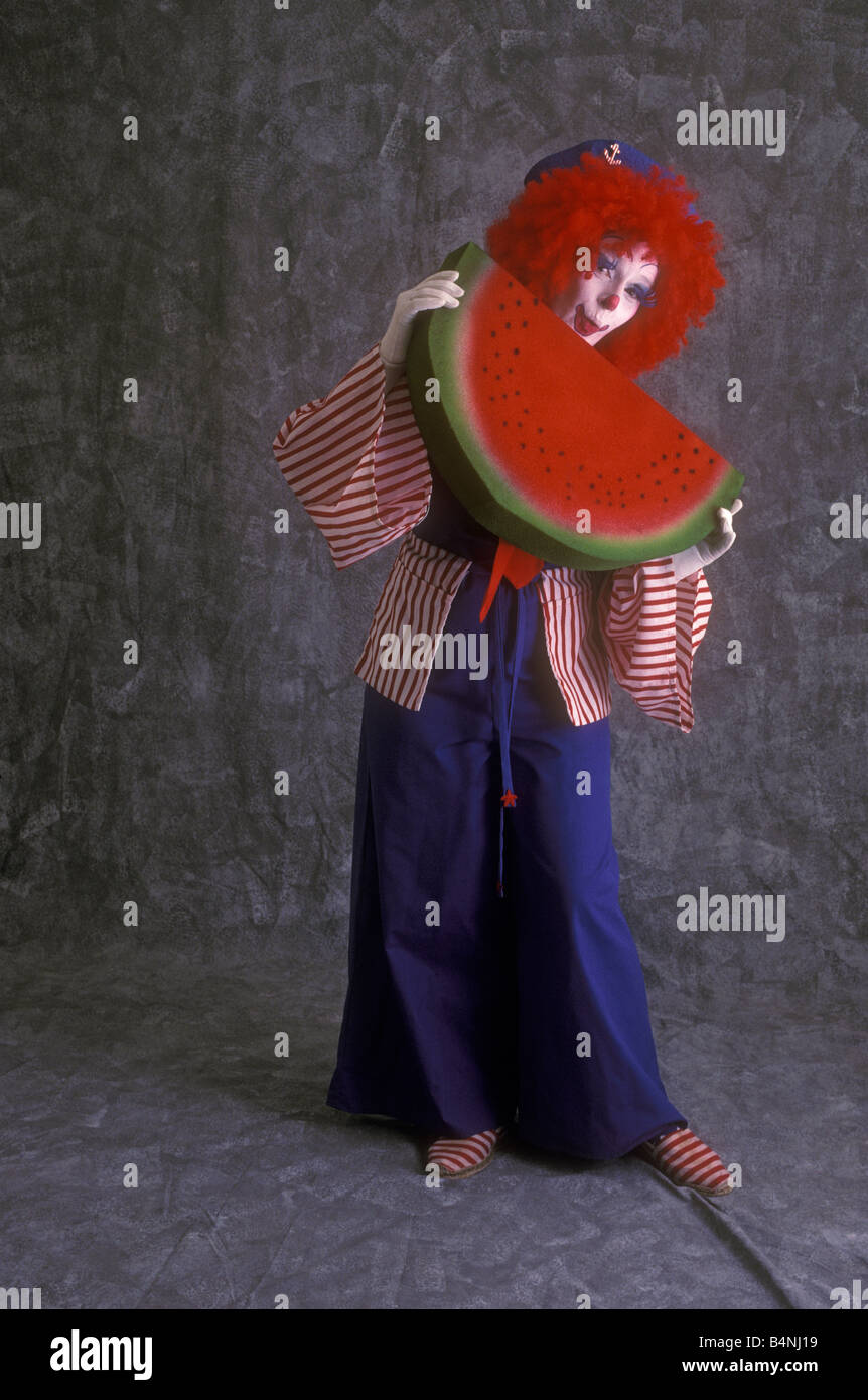 clown with watermelon Stock Photo - Alamy