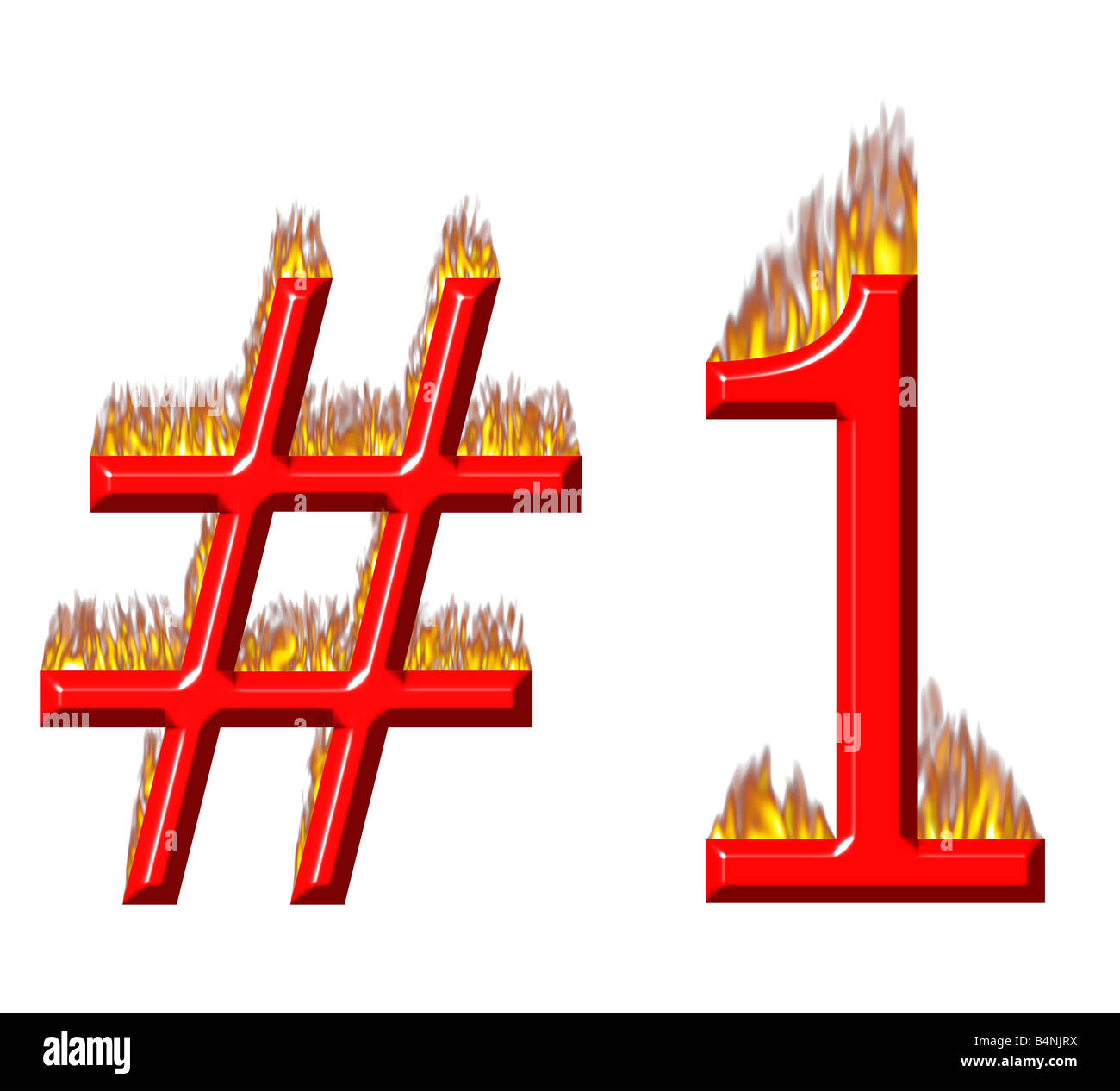 Number 1 on fire Stock Photo - Alamy